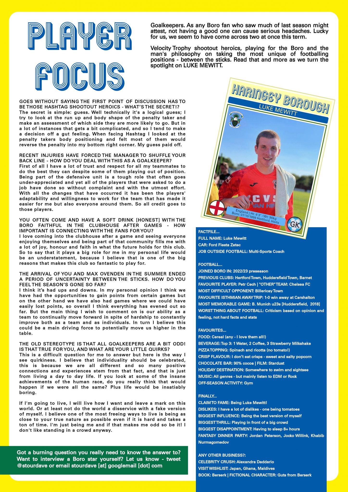 Player Focus – Haringey Borough FC